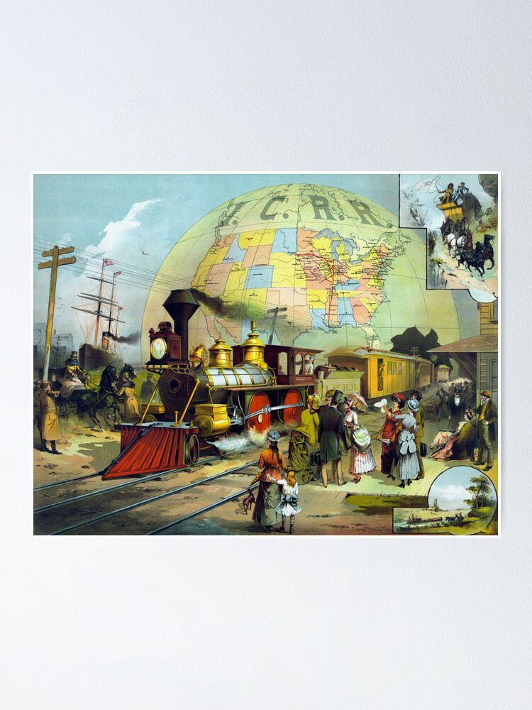 "Vintage Transcontinental Railroad" Poster by warishellstore | Redbubble