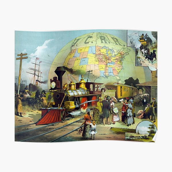 "Vintage Transcontinental Railroad" Poster by warishellstore | Redbubble