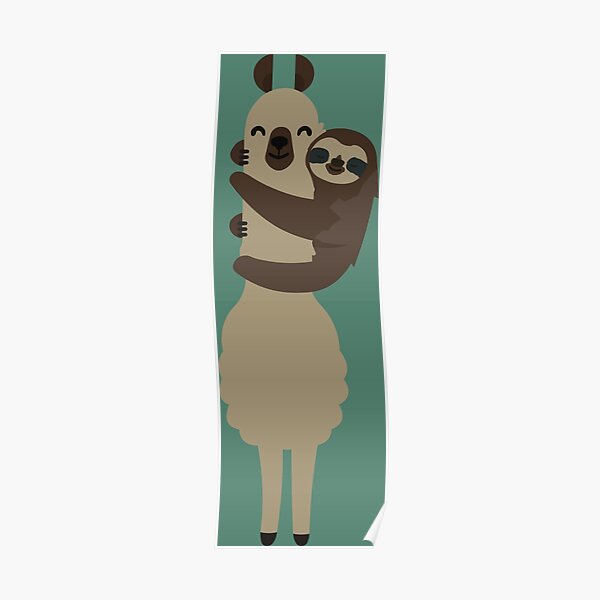 "Llama and Sloth" Poster by christopper | Redbubble