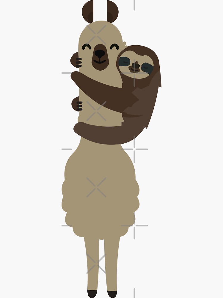 "Llama and Sloth" Sticker for Sale by christopper | Redbubble