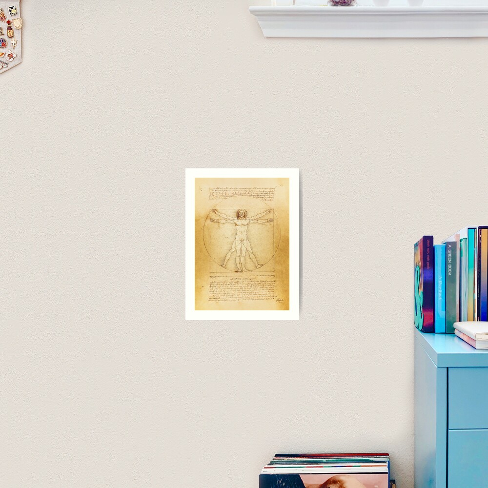 "Leonardo da Vinci Vintage sketch The Vitruvian Man The proportions of ...