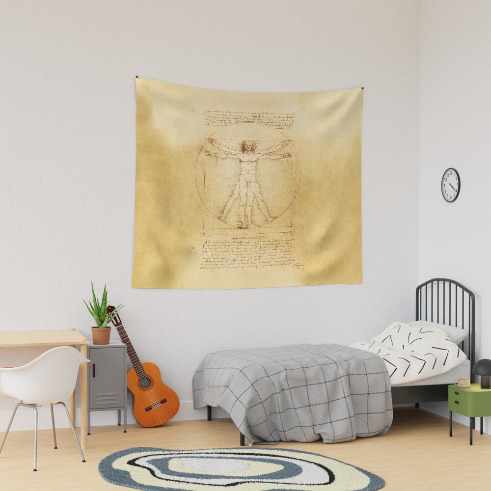 "Leonardo da Vinci Vintage sketch The Vitruvian Man The proportions of ...