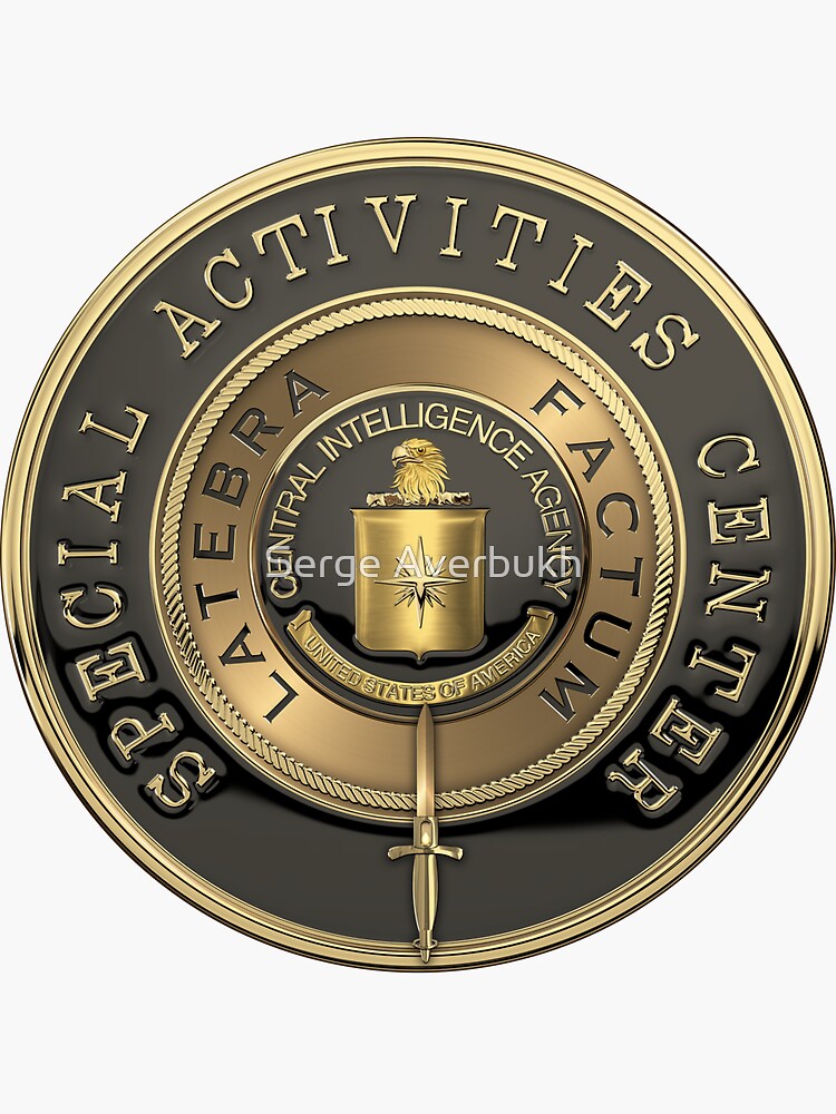 "CIA Special Activities Center - SAC Emblem over White Leather" Sticker ...
