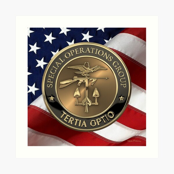 "Special Operations Group - SOG Emblem over American Flag" Art Print ...