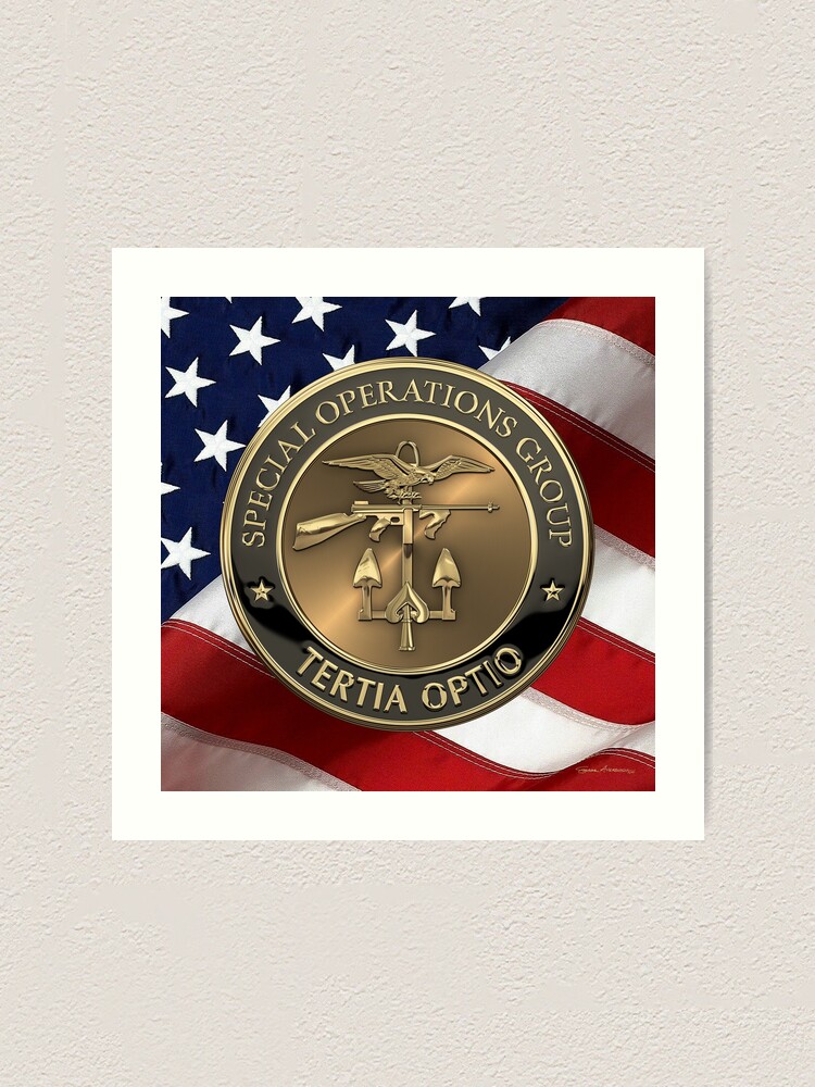"Special Operations Group - SOG Emblem over American Flag" Art Print ...