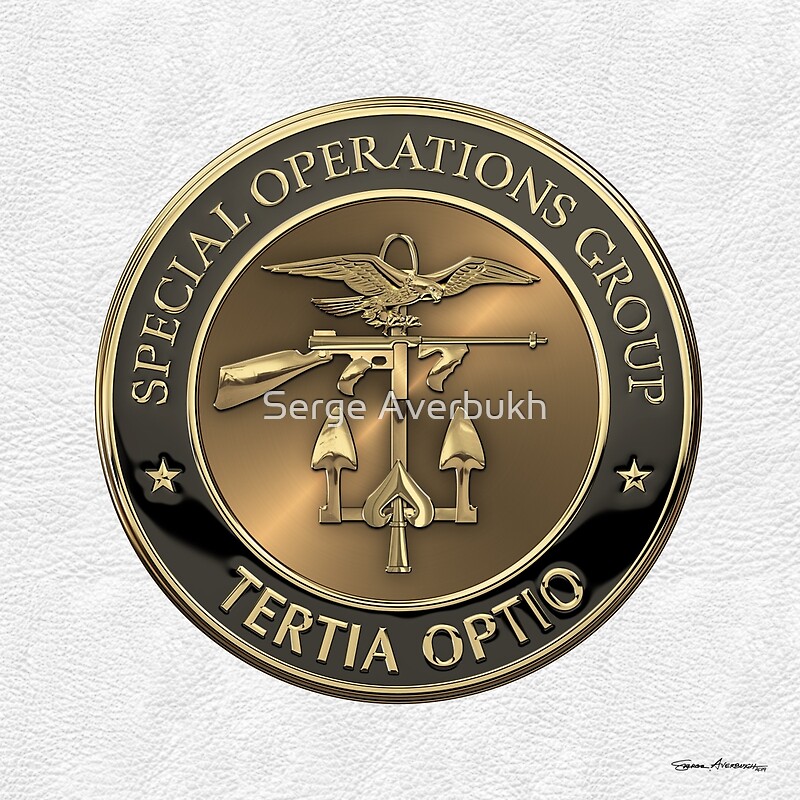 "Special Operations Group - SOG Emblem over White Leather" by Serge ...