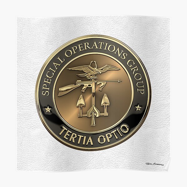 "Special Operations Group - SOG Emblem over White Leather" Poster by ...