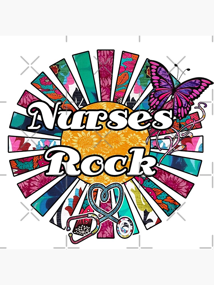 "Nurses Rock Pink Retro Collage" Poster for Sale by artbyomega | Redbubble