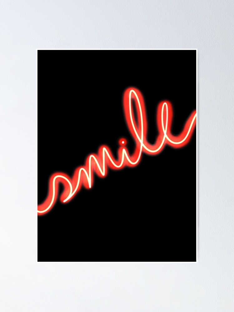 "Smile Red Neon Sign " Poster for Sale by planet-eye | Redbubble