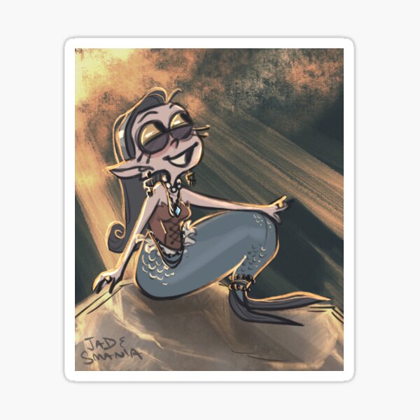 "Fish on the rocks " Sticker for Sale by pretzellus | Redbubble