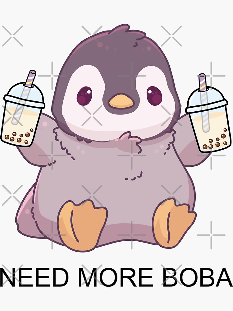 "Boba Pengu!" Sticker for Sale by SirBobalot | Redbubble