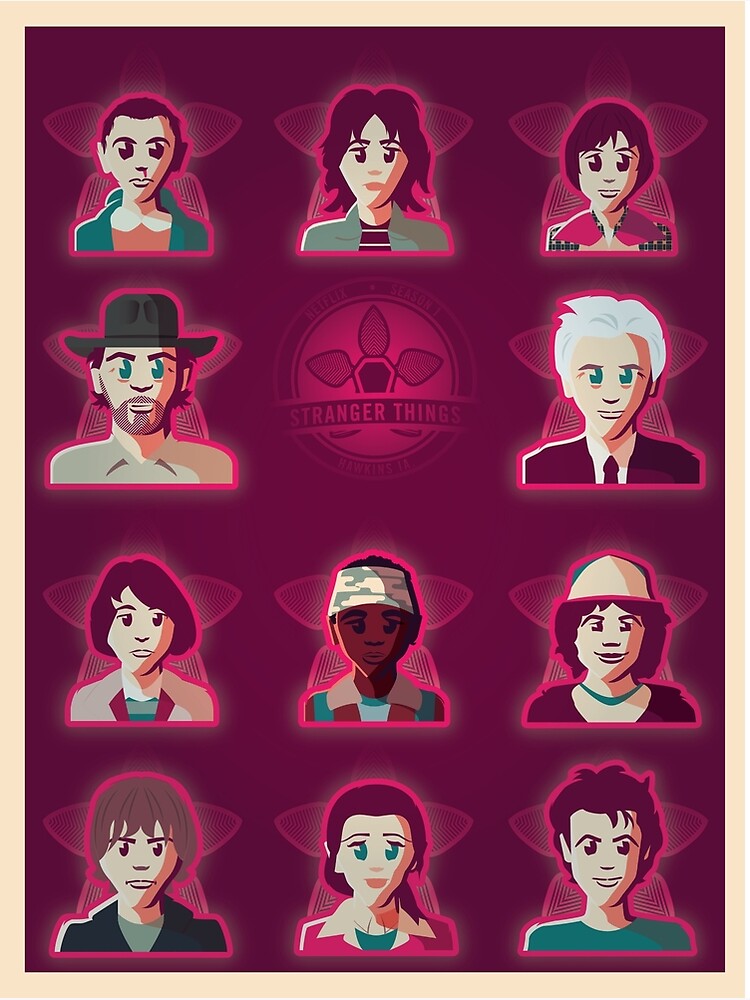 Póster «Stranger Things - Season 1 Character Lineup» de etcstudios ...