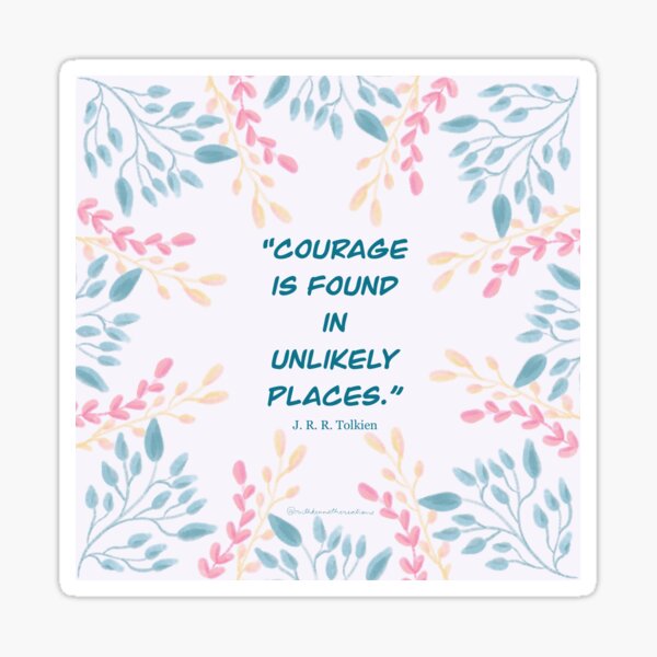 "Floral frame Tolkien quote sticker and coaster" Sticker for Sale by ...