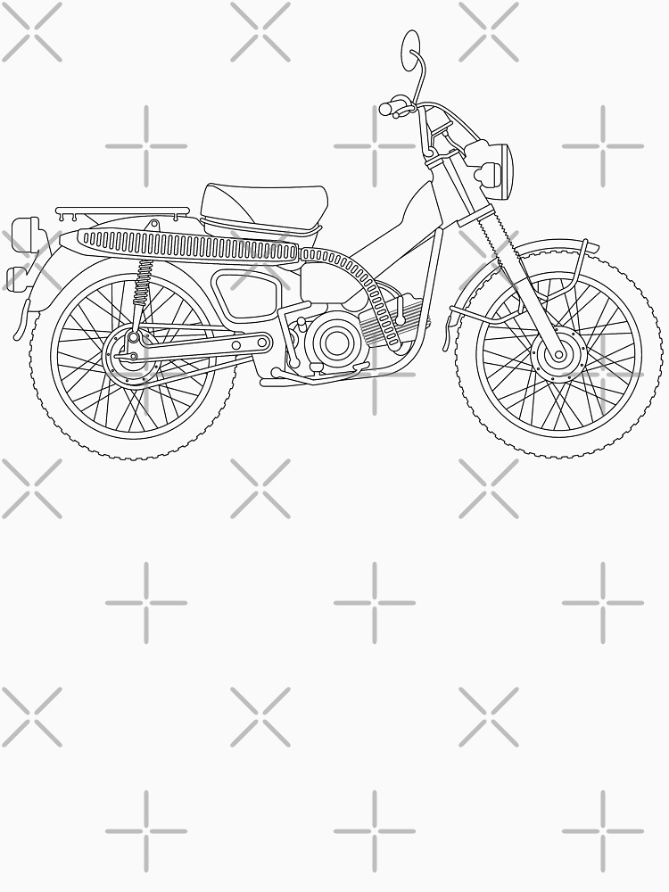 "Honda CT110 Postie Bike - Black Transparent Wire Frame" Essential T-Shirt for Sale by ...