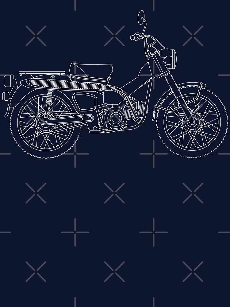 "Honda CT110 Postie Bike - White Transparent Wire Frame" Classic T-Shirt for Sale by StudioFloyd ...