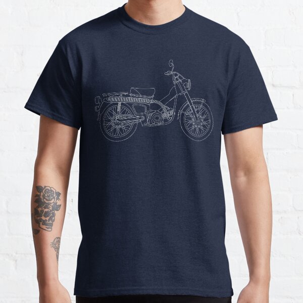 "Honda CT110 Postie Bike - White Transparent Wire Frame" Classic T-Shirt for Sale by StudioFloyd ...