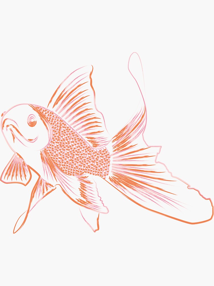 "Japanese print, Koi fish and Japanese letters." Sticker for Sale by ...