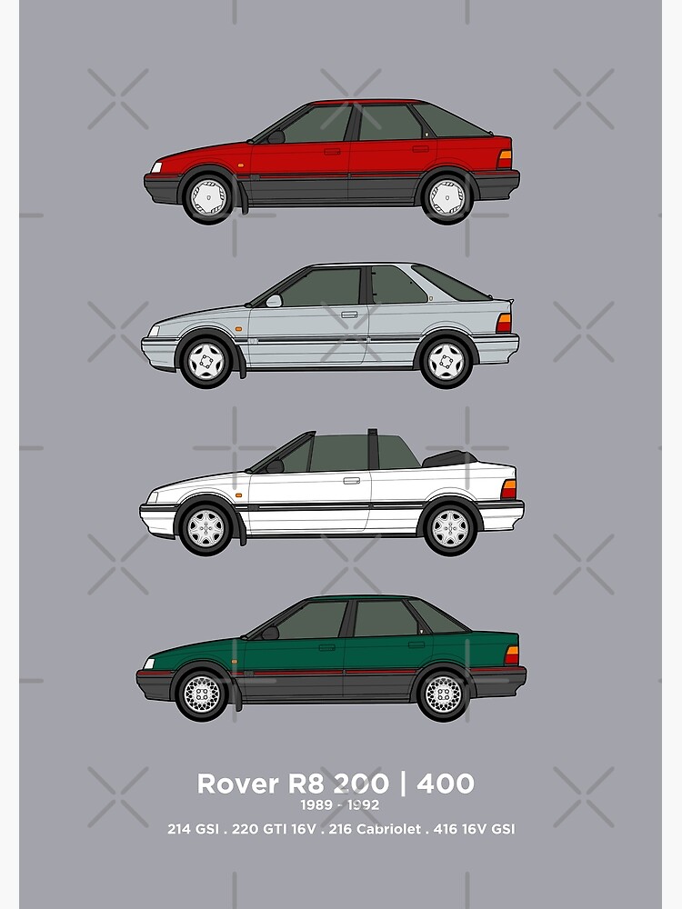 "Rover R8 200/400 Classic Car Collection (89-92)" Poster for Sale by ...