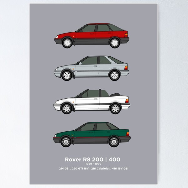 "Rover R8 200/400 Classic Car Collection (89-92)" Poster for Sale by ...