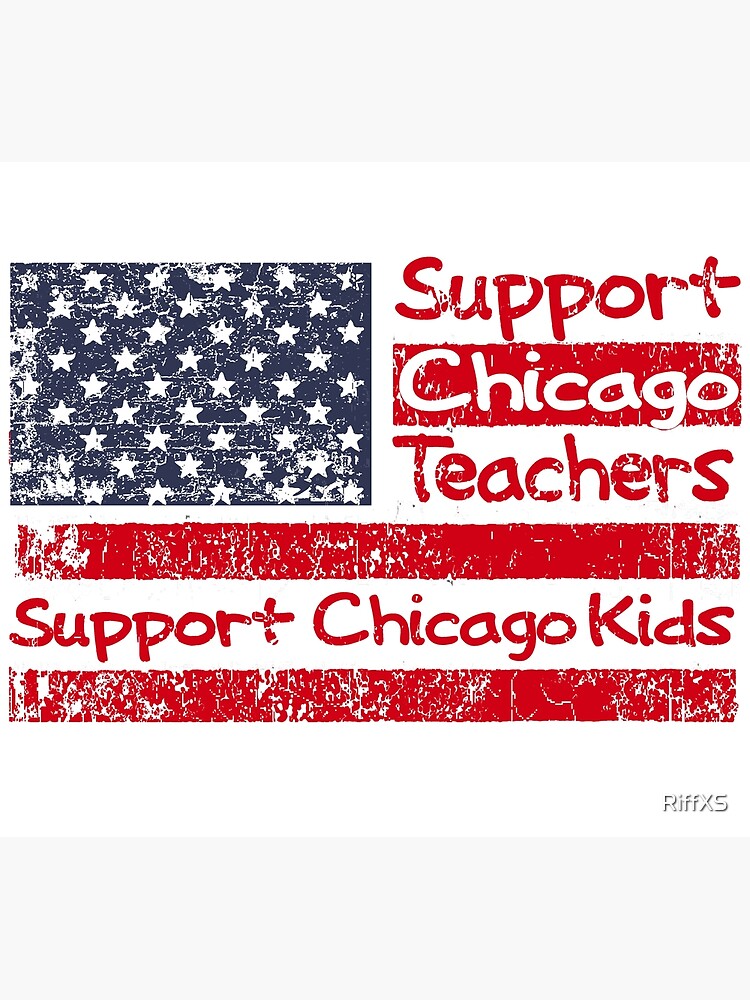 "Red for Ed Chicago Teachers Distressed American Flag" Poster for Sale ...