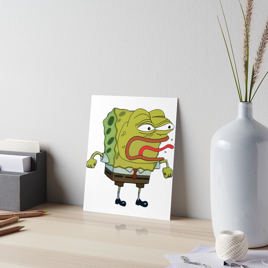 "Spongebob Pepe Rage REE" Art Board Print by derPixelNinja | Redbubble