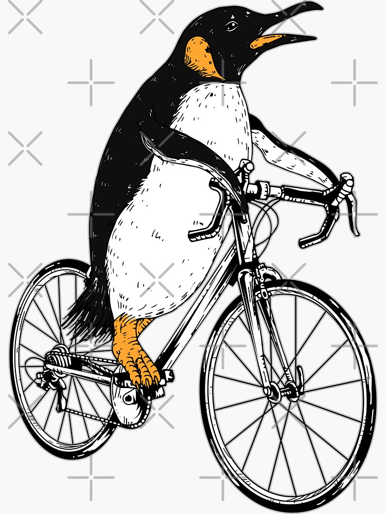 "Cycling Penguin" Sticker for Sale by rmmiranda123 | Redbubble