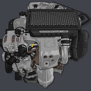 "3S-GTE Engine " Sticker for Sale by ArtyMotive | Redbubble