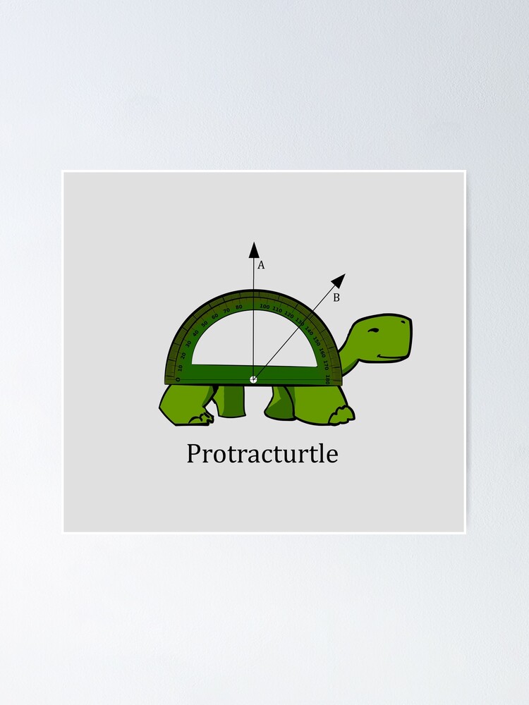 "Protracturtle - Funny Math Turtle" Poster by bethcentral | Redbubble