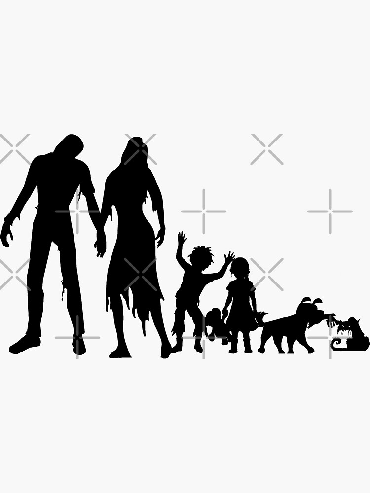 "Zombie Family" Sticker for Sale by FantasySkyArt | Redbubble
