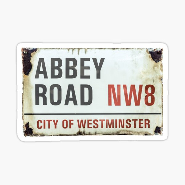 "Abbey Road Sign" Sticker for Sale by mrdoomits | Redbubble