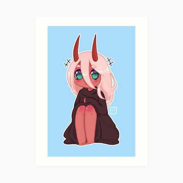 ""Zero Two Chibi"" Art Print for Sale by Mitsu-Dai-Cofi | Redbubble