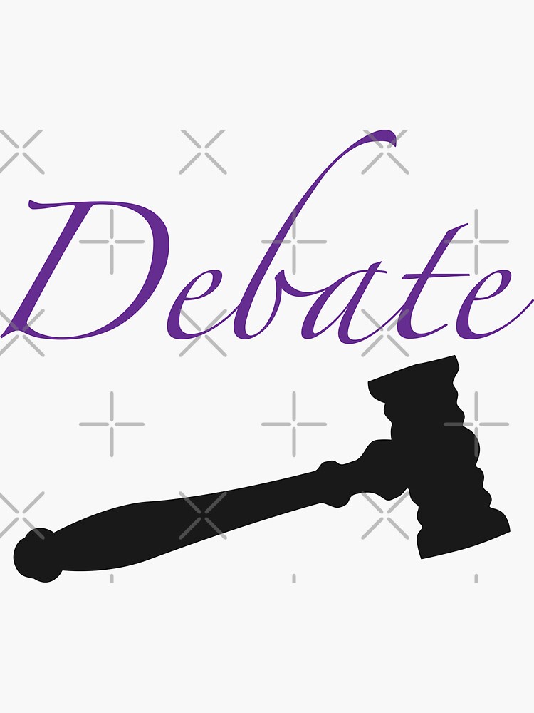 "Purple Cursive Debate (With Gavel)" Sticker for Sale by ...