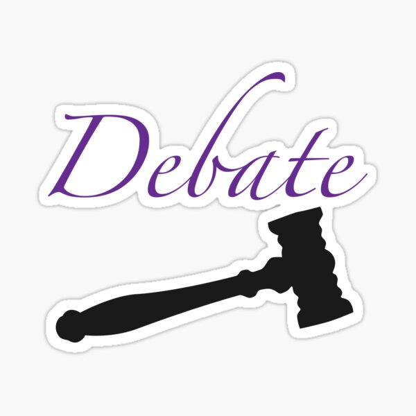 "Purple Cursive Debate (With Gavel)" Sticker for Sale by ...