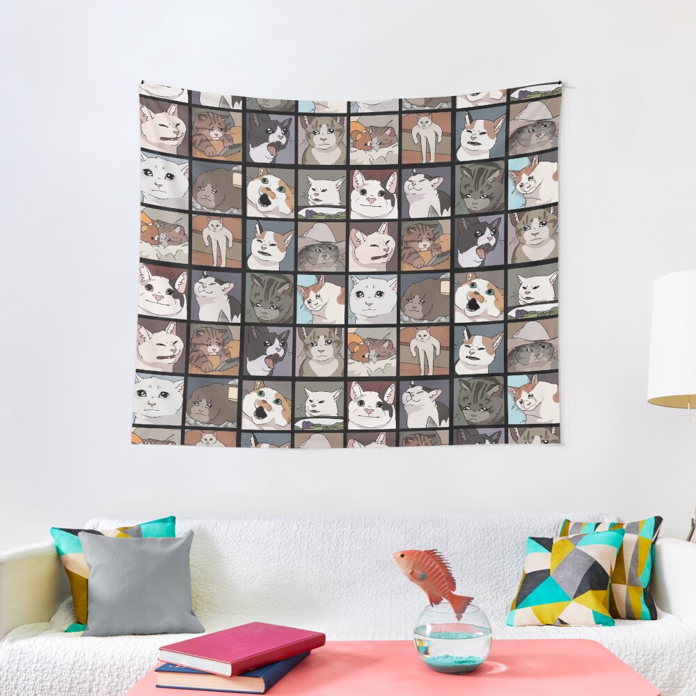 "Meme Cats 2.0" Tapestry by How-Do-U-Art | Redbubble