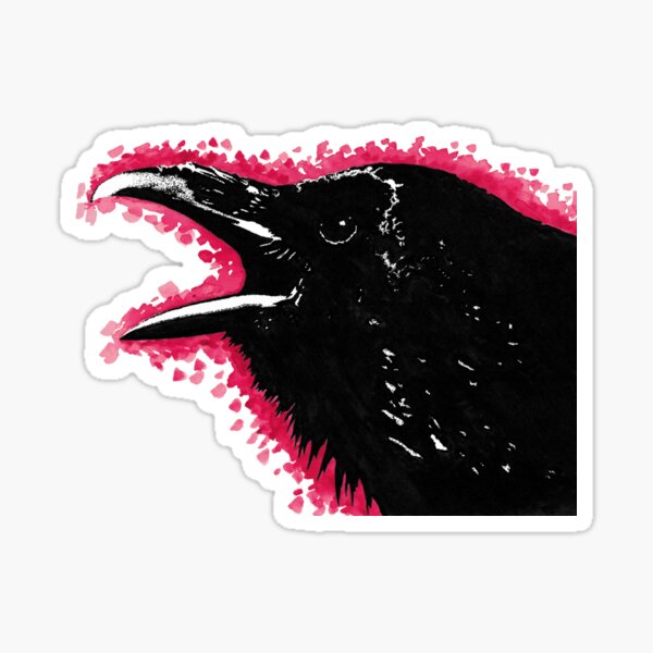 "Raving Raven" Sticker for Sale by PureSodium | Redbubble