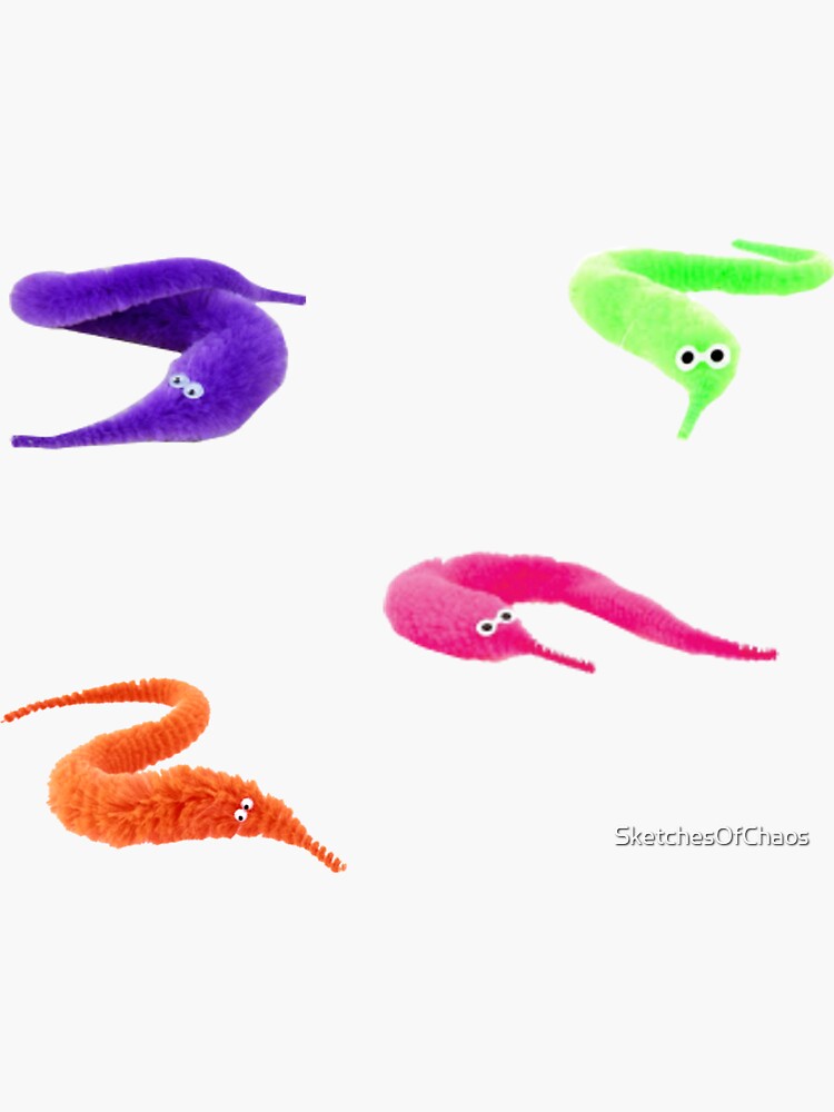 "worms on a string, babey!" Sticker for Sale by SketchesOfChaos | Redbubble
