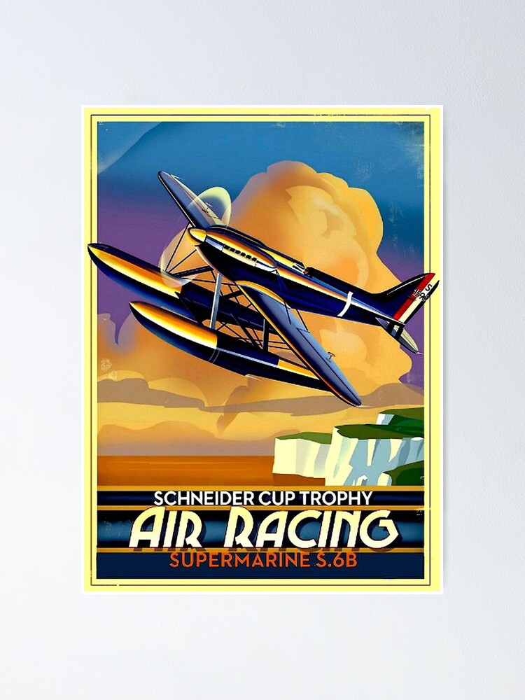 "AIR RACING Vintage Schneider Cup Advertising Print " Poster for Sale ...