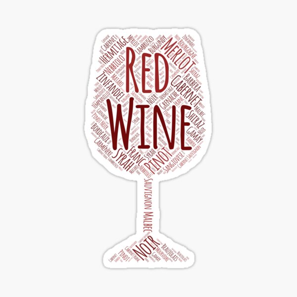 "Red Wine Word Cloud" Sticker for Sale by TracieSi22 | Redbubble