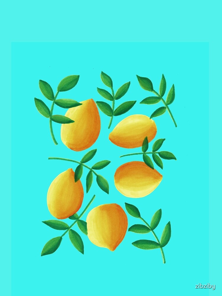 "Lemons on Teal" T-shirt by zibziby | Redbubble
