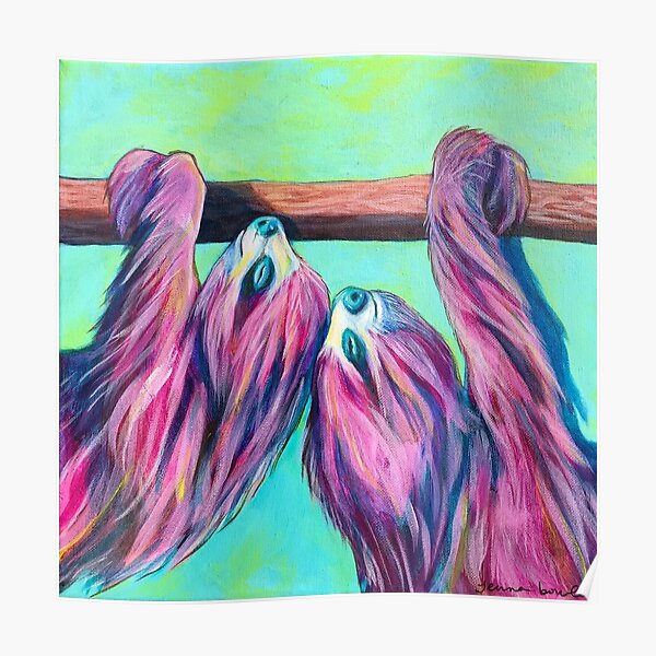 "Sloth Buddies" Poster for Sale by thestarryfox | Redbubble