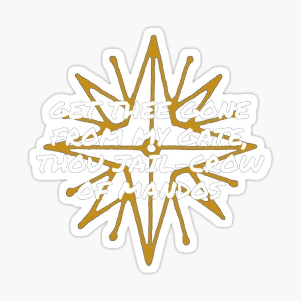 "Jail-Crow of Mandos [white font]" Sticker by mariact1995 | Redbubble