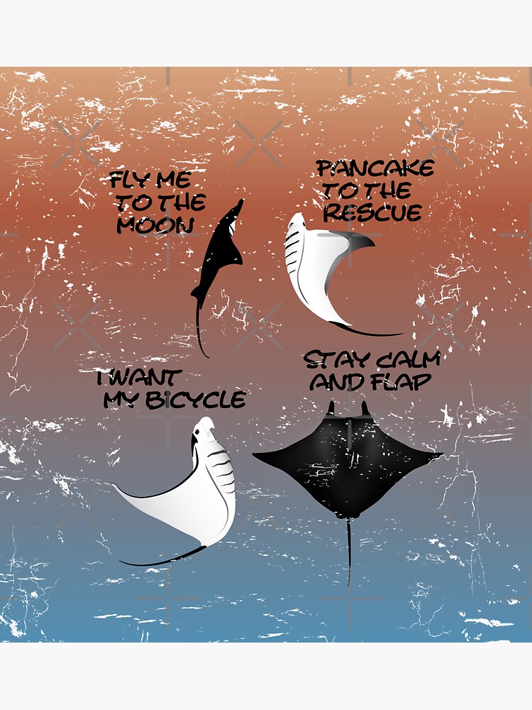 "Funny manta rays" Sticker by NicGrayGraphic | Redbubble
