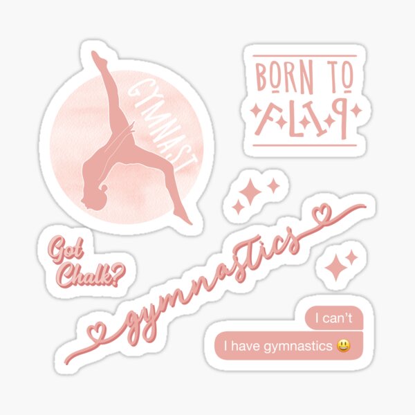 "Peach Blush Pink Watercolor Gymnastics Gymnast Pack" Sticker by The ...