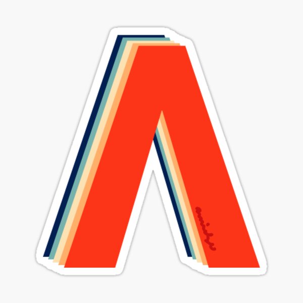 "Lambda: Retro Rainbow Letter" Sticker for Sale by annieebroo | Redbubble