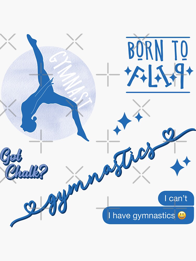 "Blue Watercolor Gymnastics Gymnast Pack" Sticker for Sale by The-Goods ...
