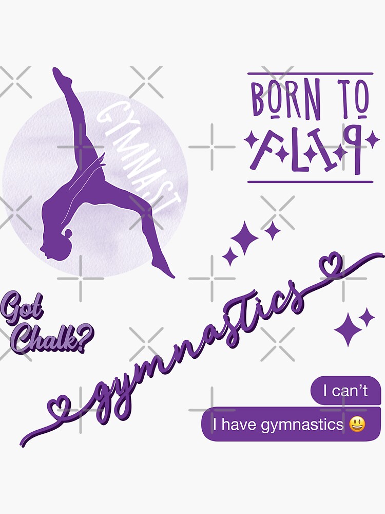"Purple Watercolor Gymnastics Gymnast Pack" Sticker for Sale by The ...