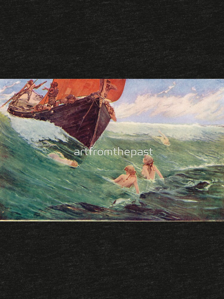 "Mermaids luring Sailors to their death on the rocks" T-shirt for Sale ...