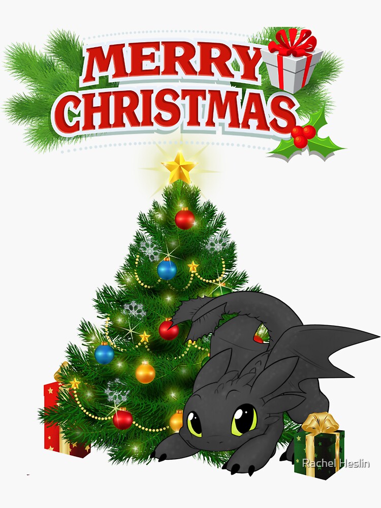"Toothless Christmas" Sticker for Sale by Rachel-Malfoy | Redbubble