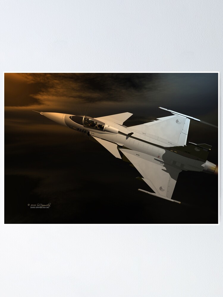 "SAAB Gripen JAS-39C" Poster for Sale by sudrzewicka | Redbubble