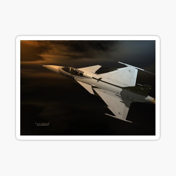 "SAAB Gripen JAS-39C" Sticker by sudrzewicka | Redbubble